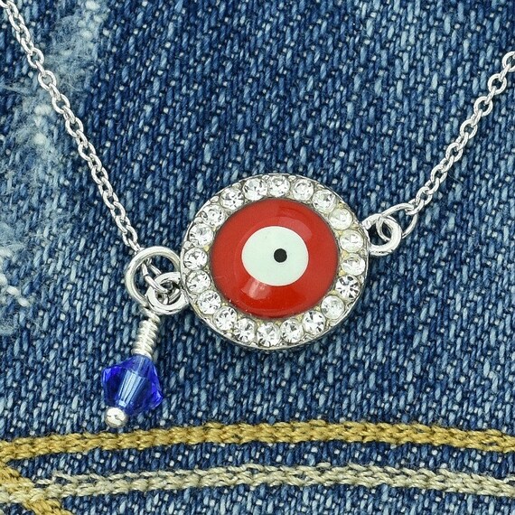 Swarovski Crystal Evil Eye Red Clear Custom Pendant Sparkling - Etsy