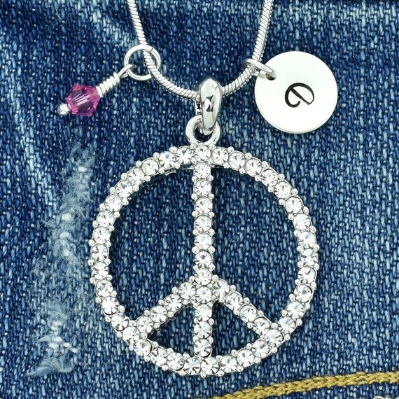 Swarovski peace sign necklace store