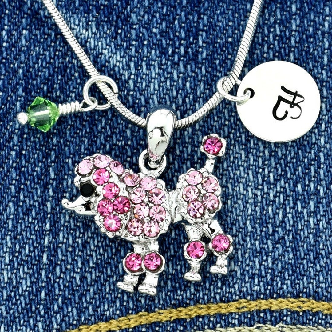 Swarovski Crystal Poodle Dog Pink Personalized Sparkling Custom ...