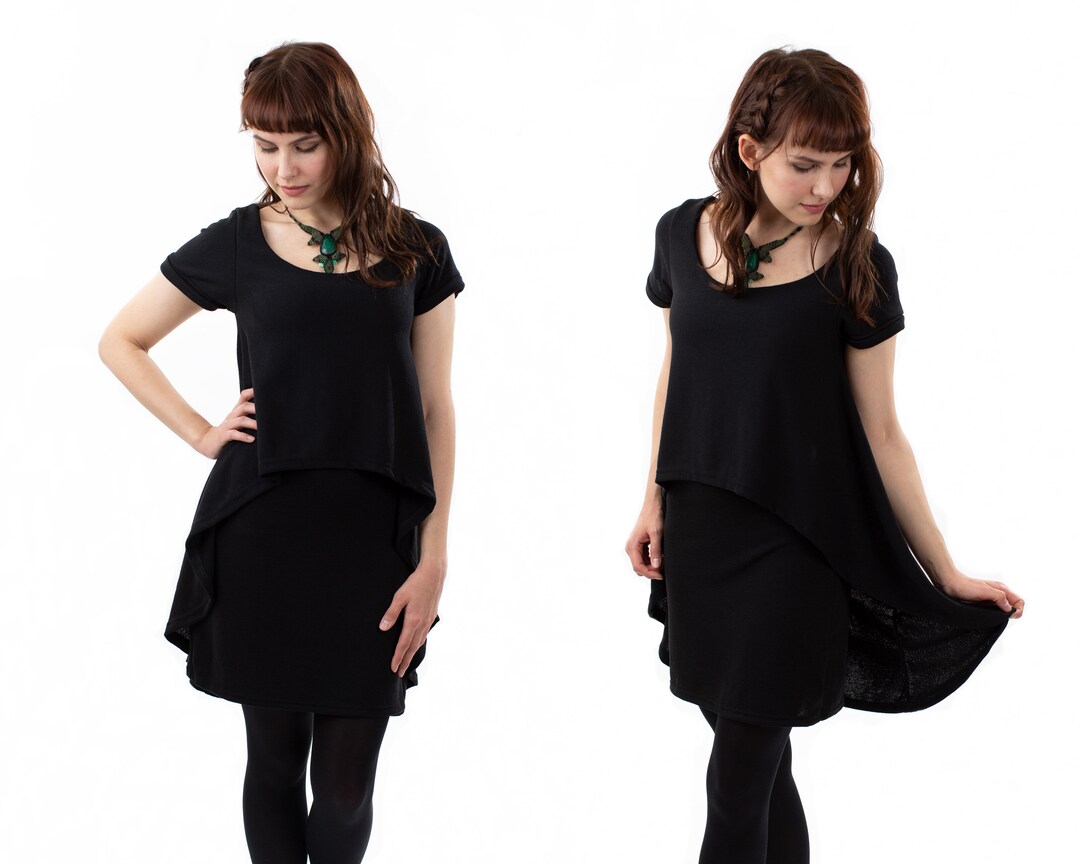 Black Boho Half Moon Dress Psy Trance Dress - Etsy