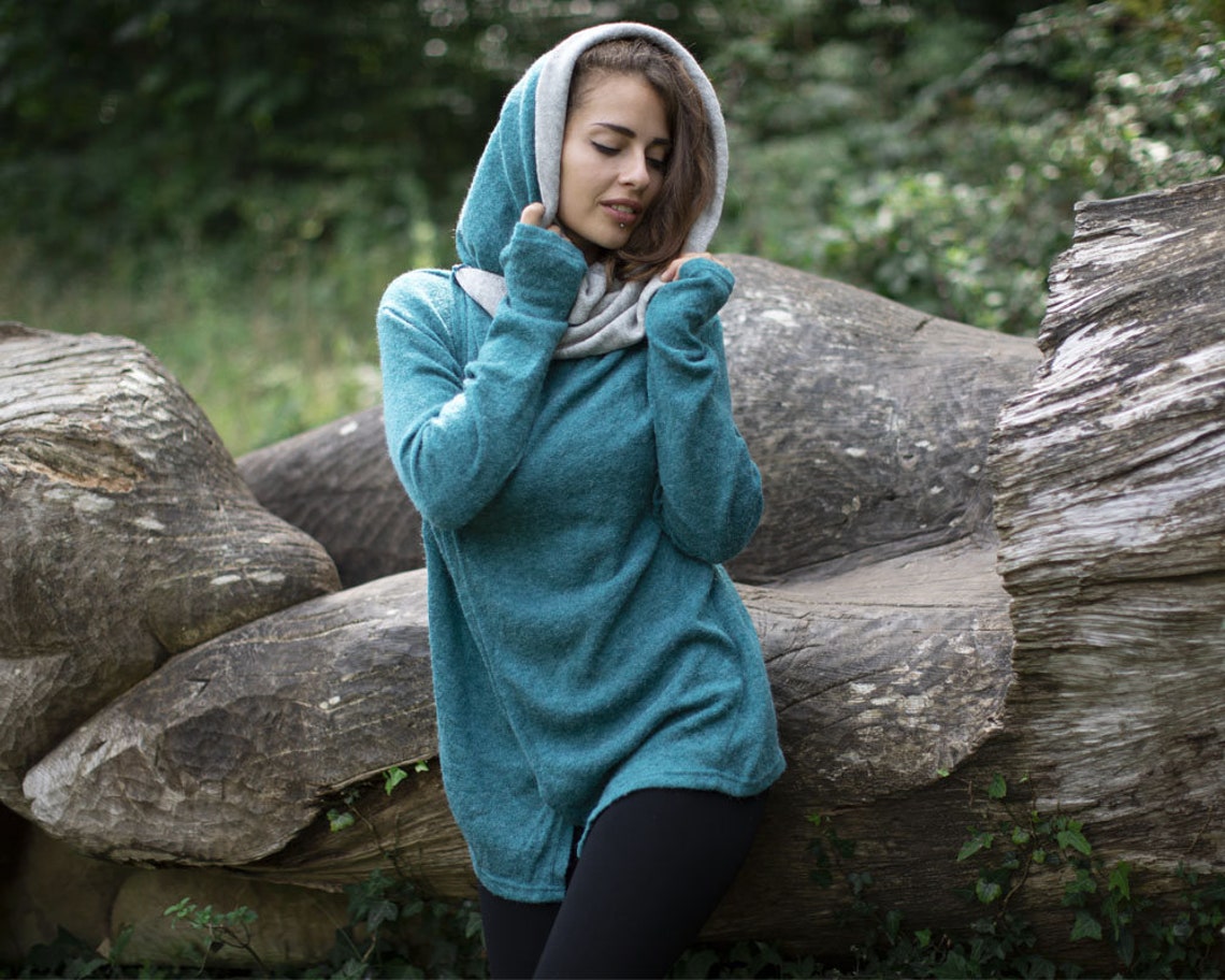 Hooded Cardigan Wrap Jacket With Hand Warmers | Etsy