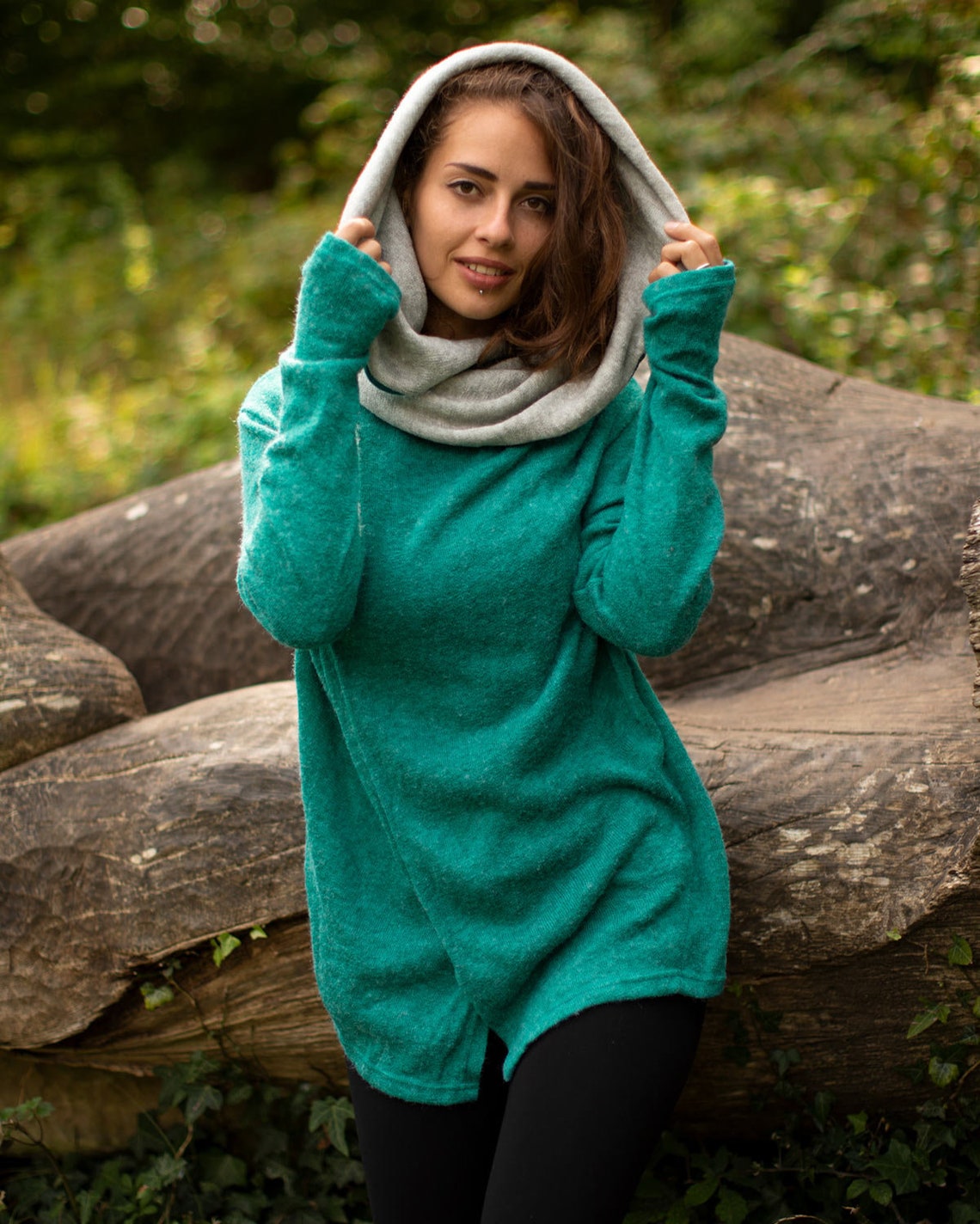 Hooded Cardigan Wrap Jacket With Hand Warmers - Etsy