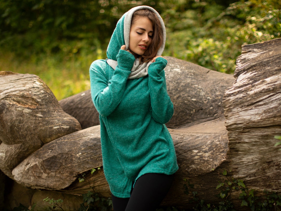Hooded Cardigan Wrap Jacket With Hand Warmers - Etsy