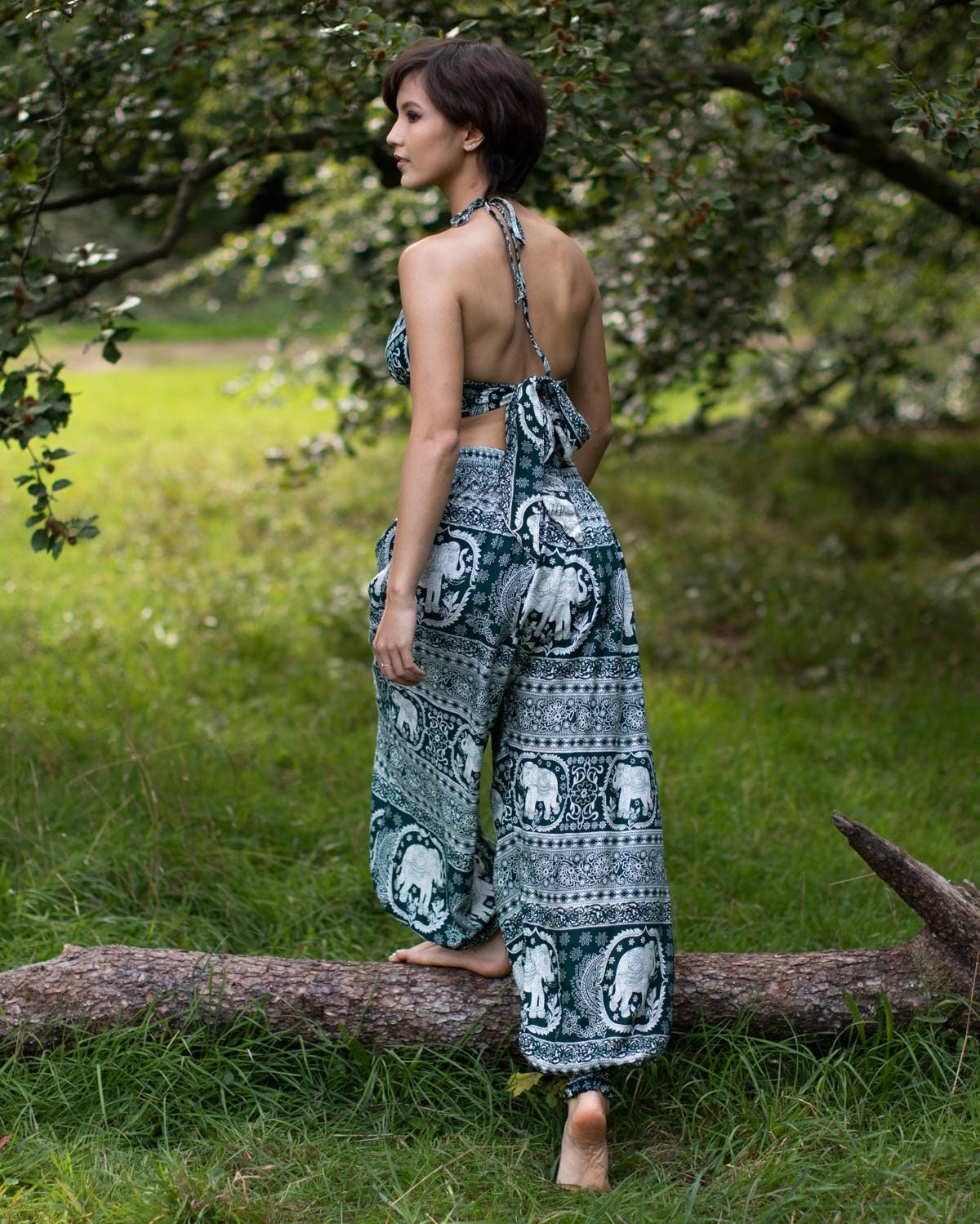 Green Elephant Hippie Genie Harem Yoga Trousers - Etsy