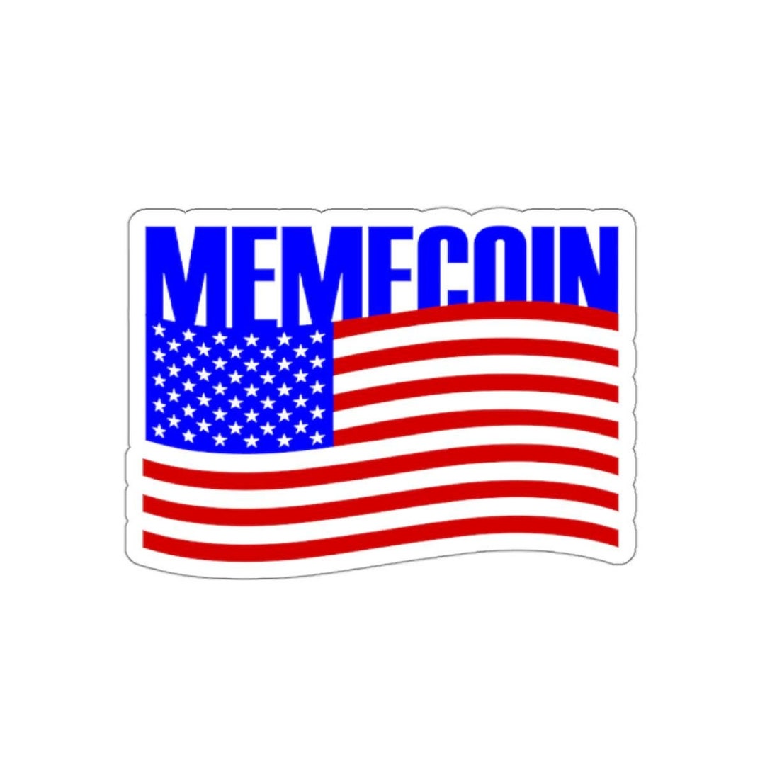 Memecoin USA Flag Sticker: Crypto Blockchain Vinyl Decal - Etsy
