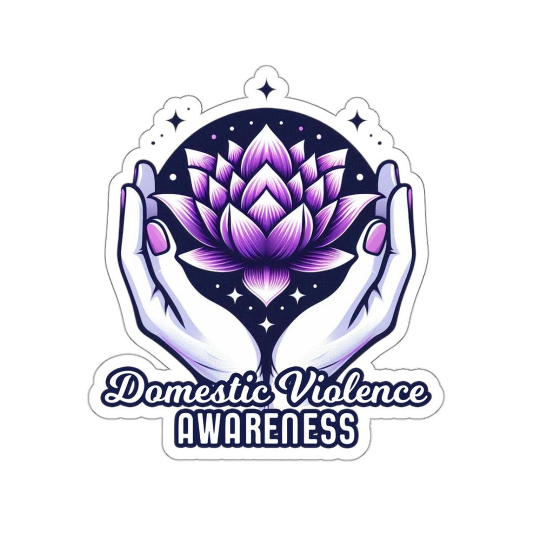 Domestic Violence Awareness Lotus Sticker, Wear Purple ,for Domestic ...