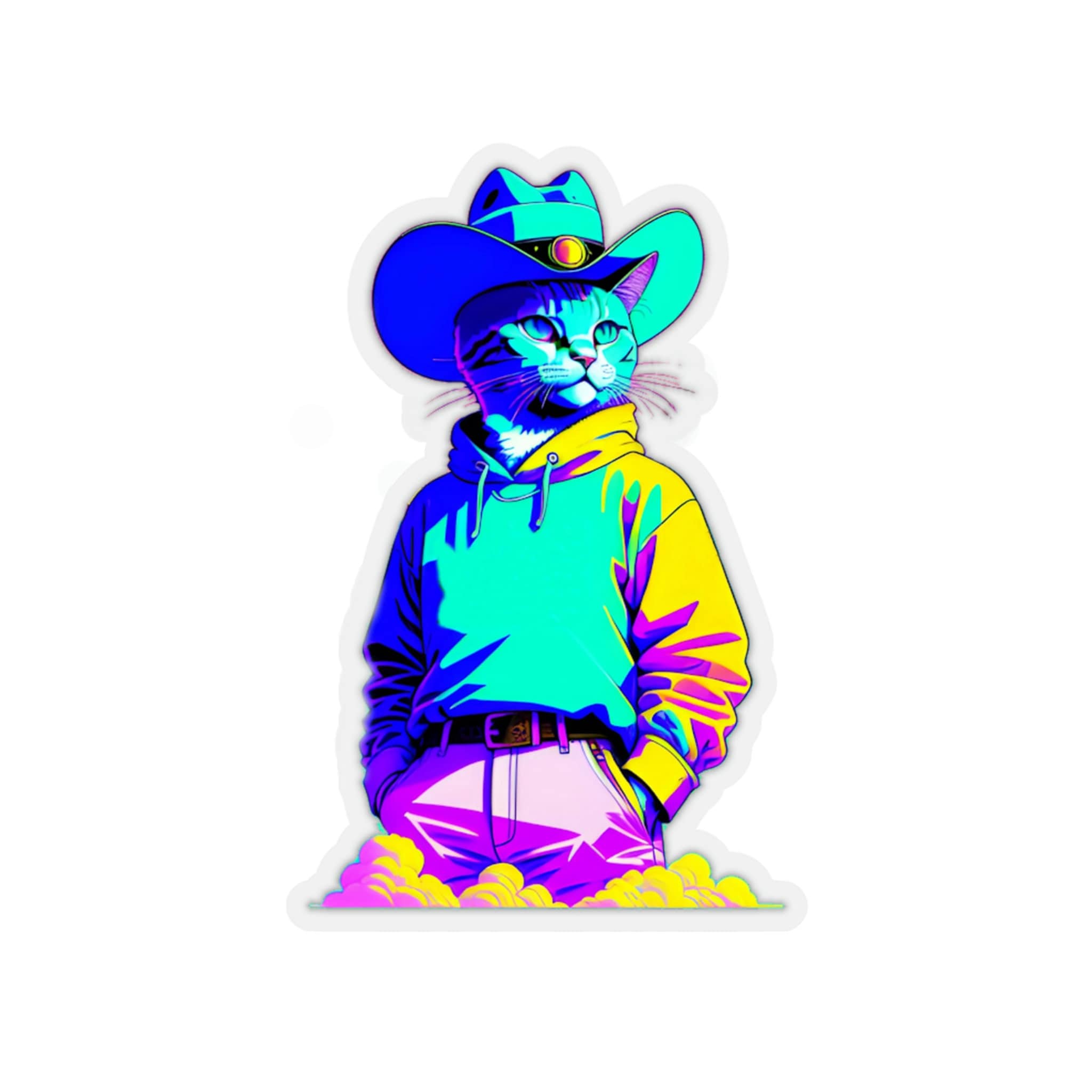 Meowdy Pawtner Sticker, Meowdy Cat, Cowboy Cat, Funny Cat Sticker Cat ...