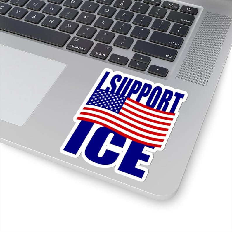 I Support ICE Sticker: Patriotic USA Flag Vinyl Decal - Etsy