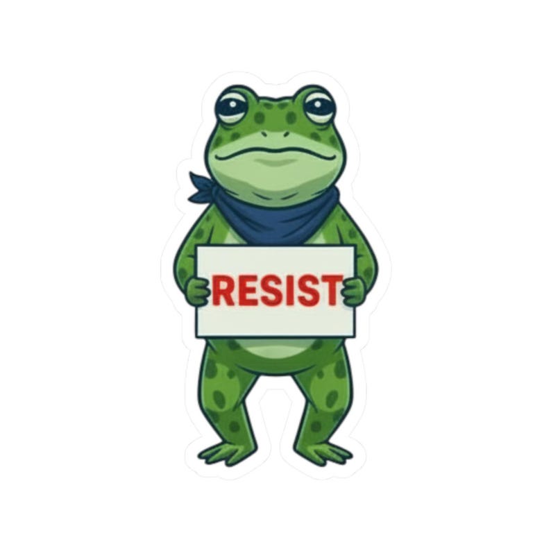 Portland Frog Protester Sticker, Green Frog Political Protest - Etsy