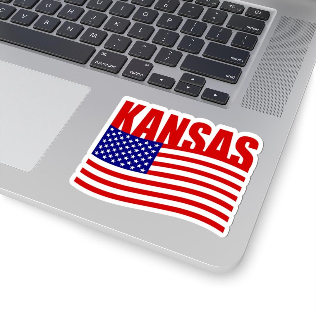 Kansas USA Flag Sticker, City of Kansas, Kansas Sticker, American Flag ...