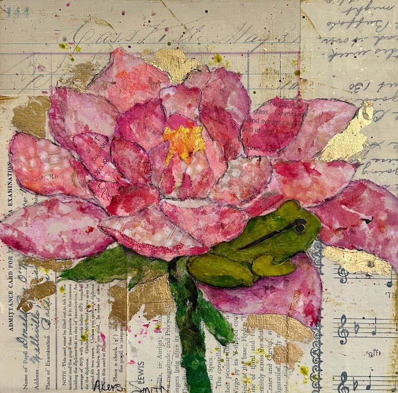 Dahlia and Guest Original Art Paper Collage - Etsy