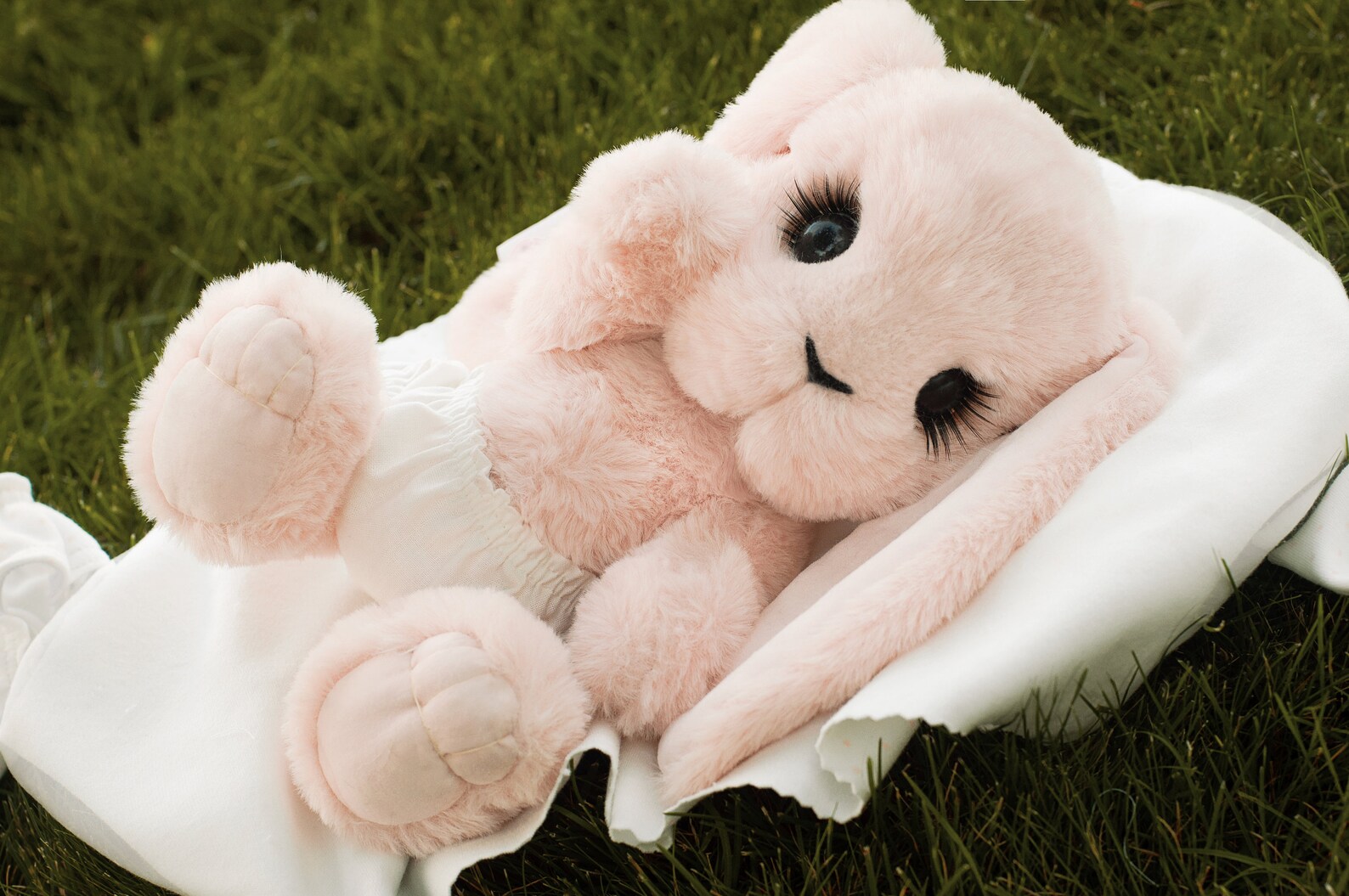 Bunny Toy Pink Stuffed Animal Bunny Art Rabbit Doll Easter | Etsy