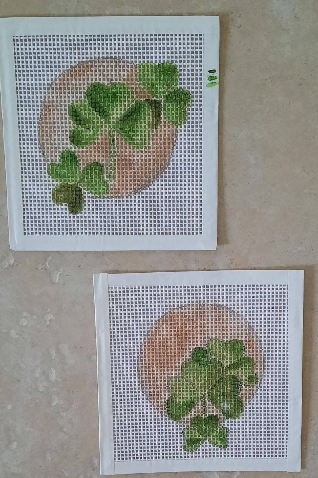 SHAMROCK DUO Hand Painted Shamrocks Needlepoint Canvas - Etsy