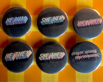 Pronoun Pins: CUSTOM ORDER quantity-based Discount Free US Shipping on ...