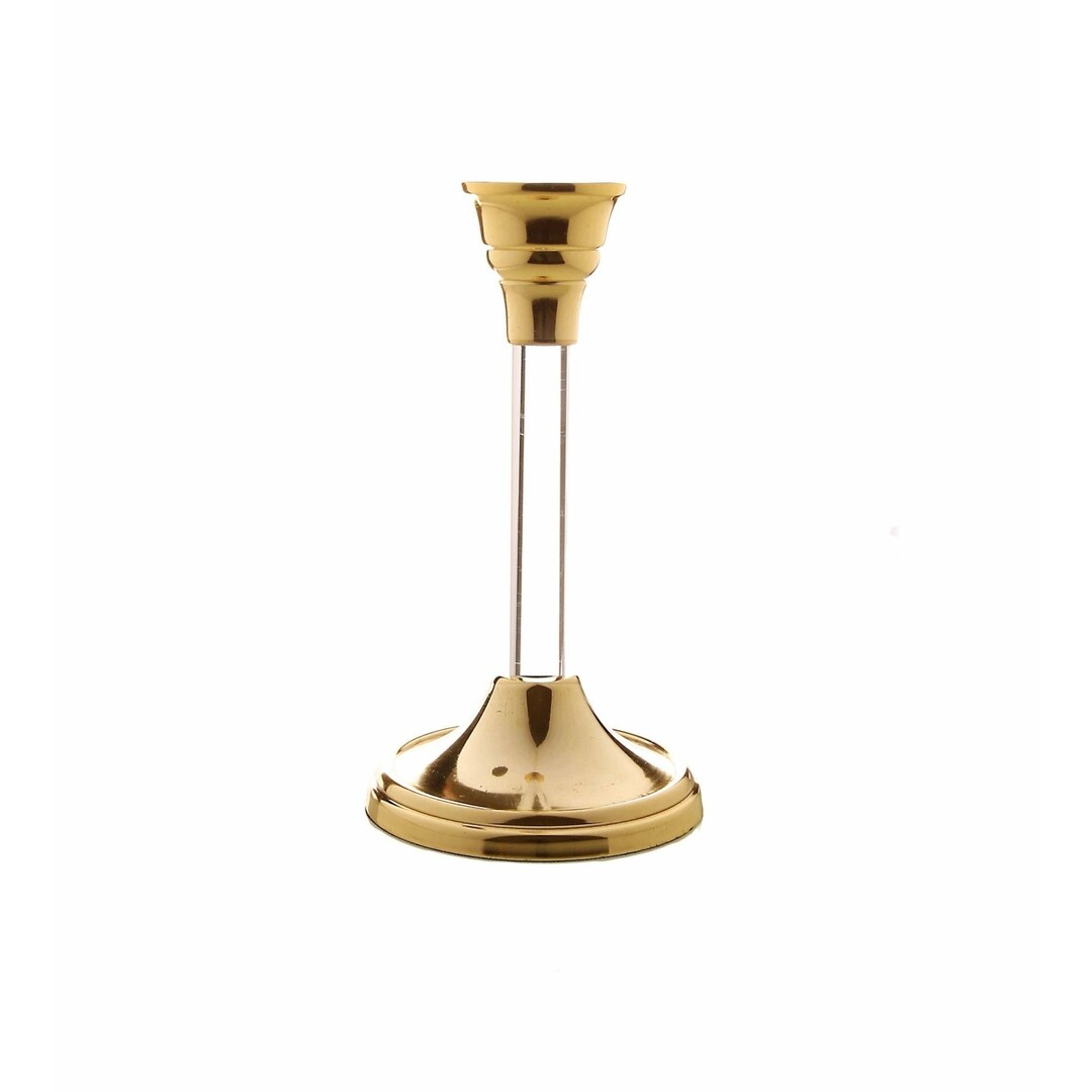 Gold Candlestick With Acrylic Stem - Etsy