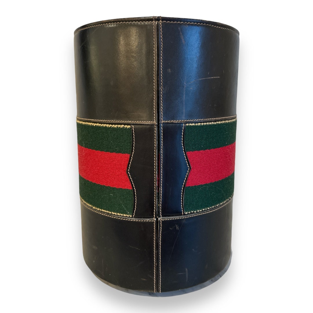 Vintage Gucci Black Leather Waste Basket 1970s Italy - Etsy