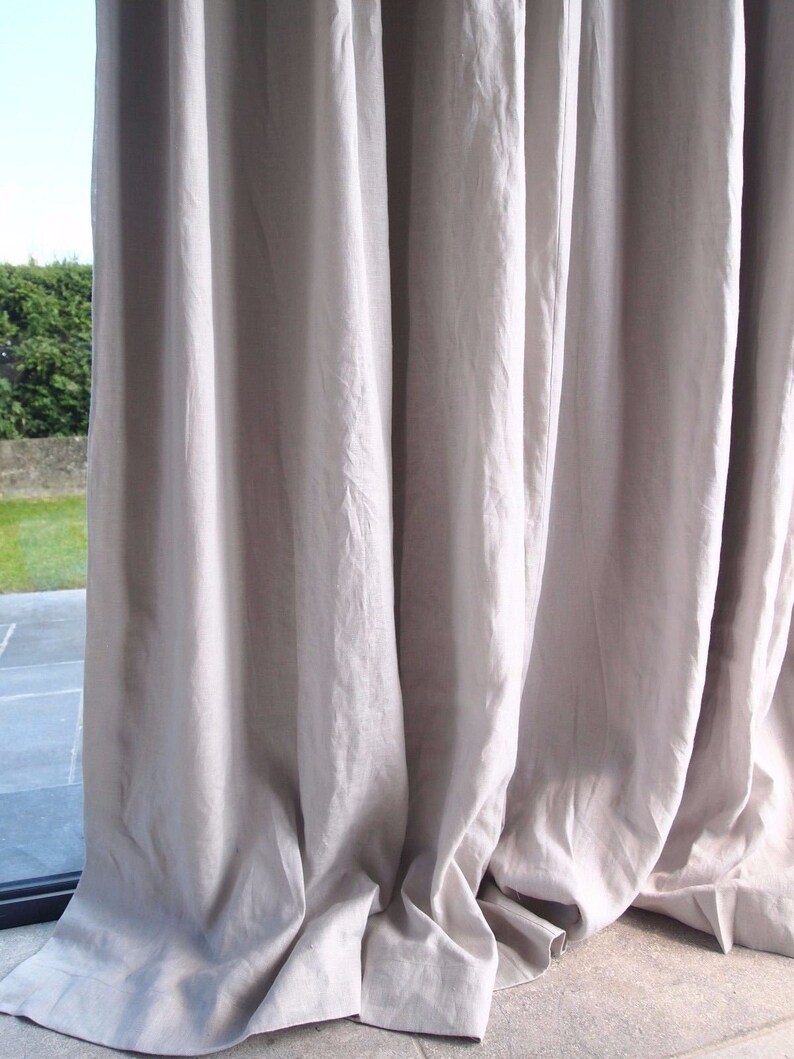 Luxury Pair Pale Grey 100% Linen/flax Lined Interlined 2.50m Long 3.55m ...