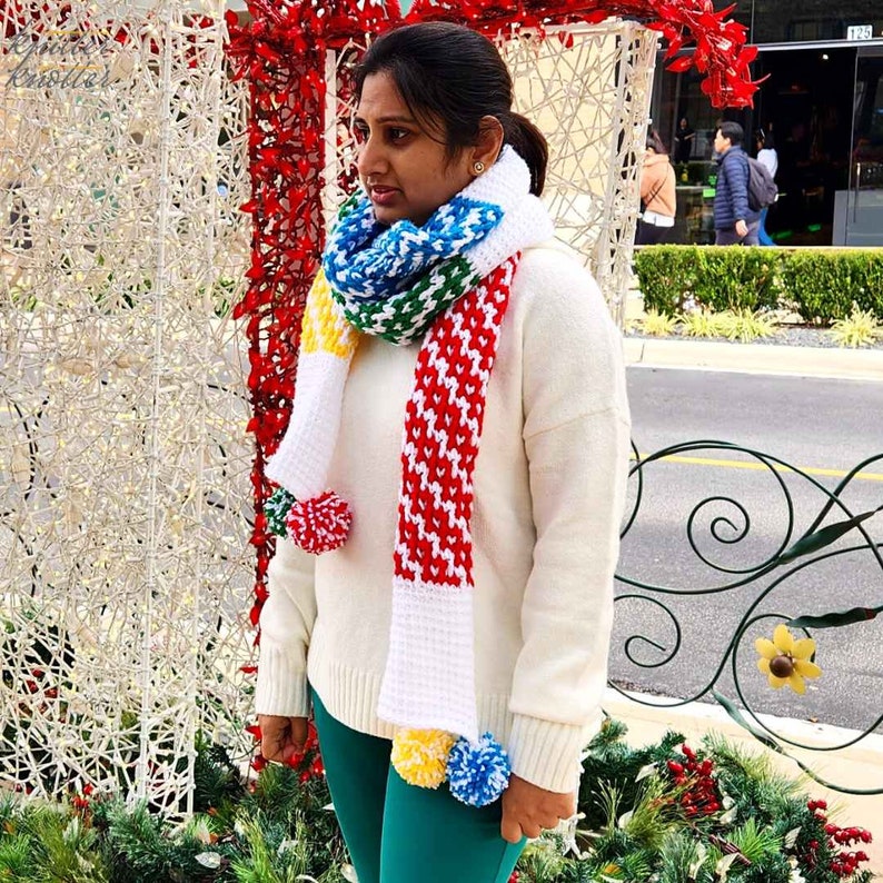 Niyati Mosaic Scarf - Tunisian Crochet - Modern Design - Customizable ...
