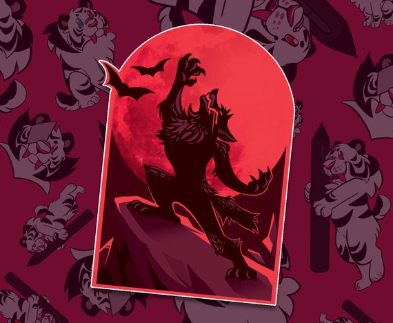 Blood Moon Vinyl Sticker - Etsy