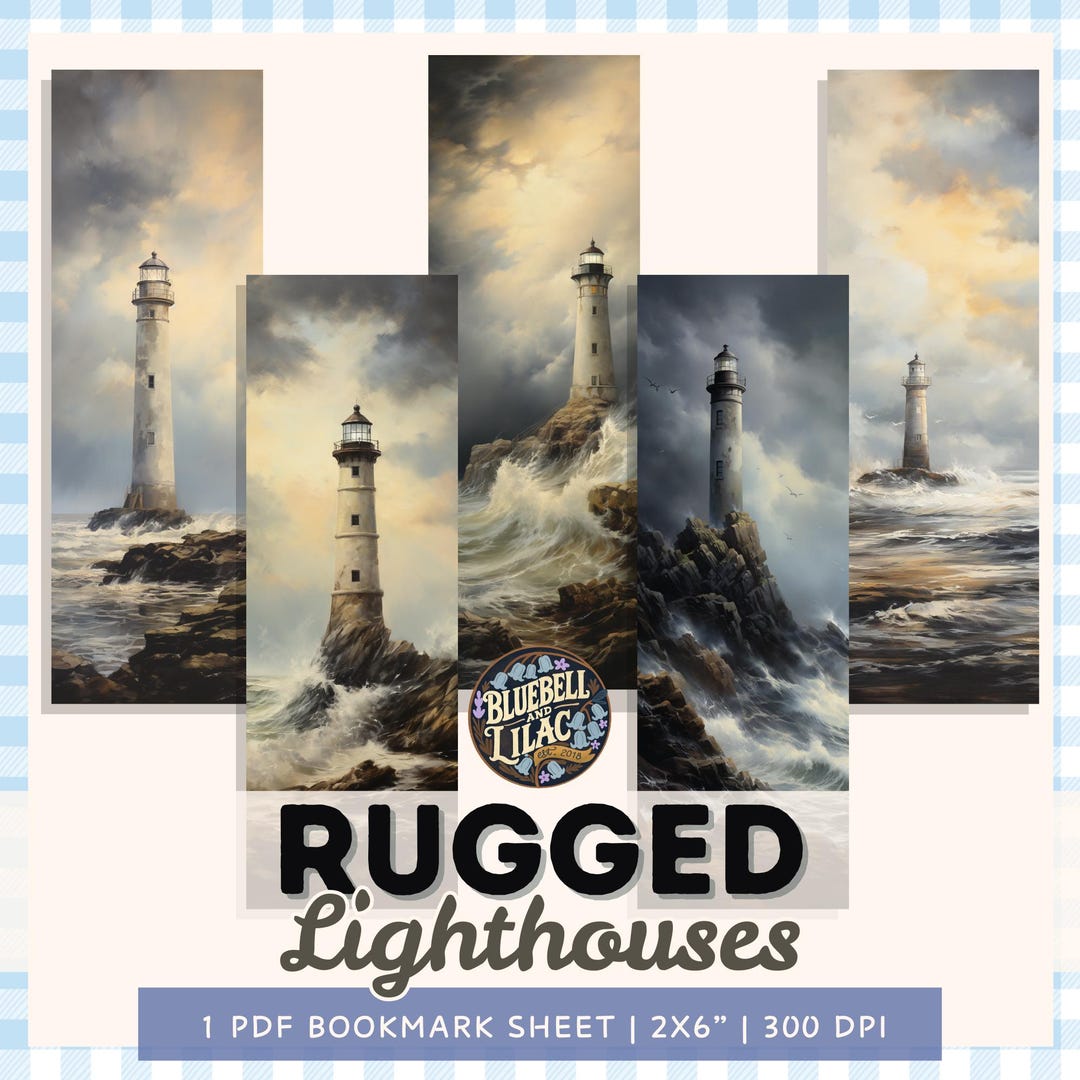 Lighthouse Bookmarks, 1800s Oil Painting Art, Maritime Life Beach Read ...
