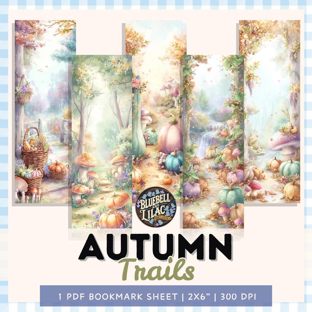 Autumn Forest Bookmark Set - Cozy Fall Bookmarks - Print at Home ...
