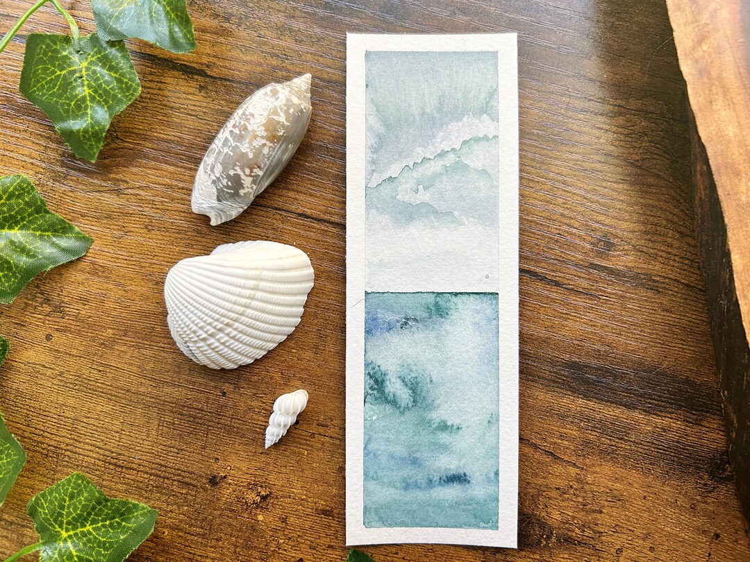 Ocean Original Watercolor Bookmark, Beach Read Gift - Etsy