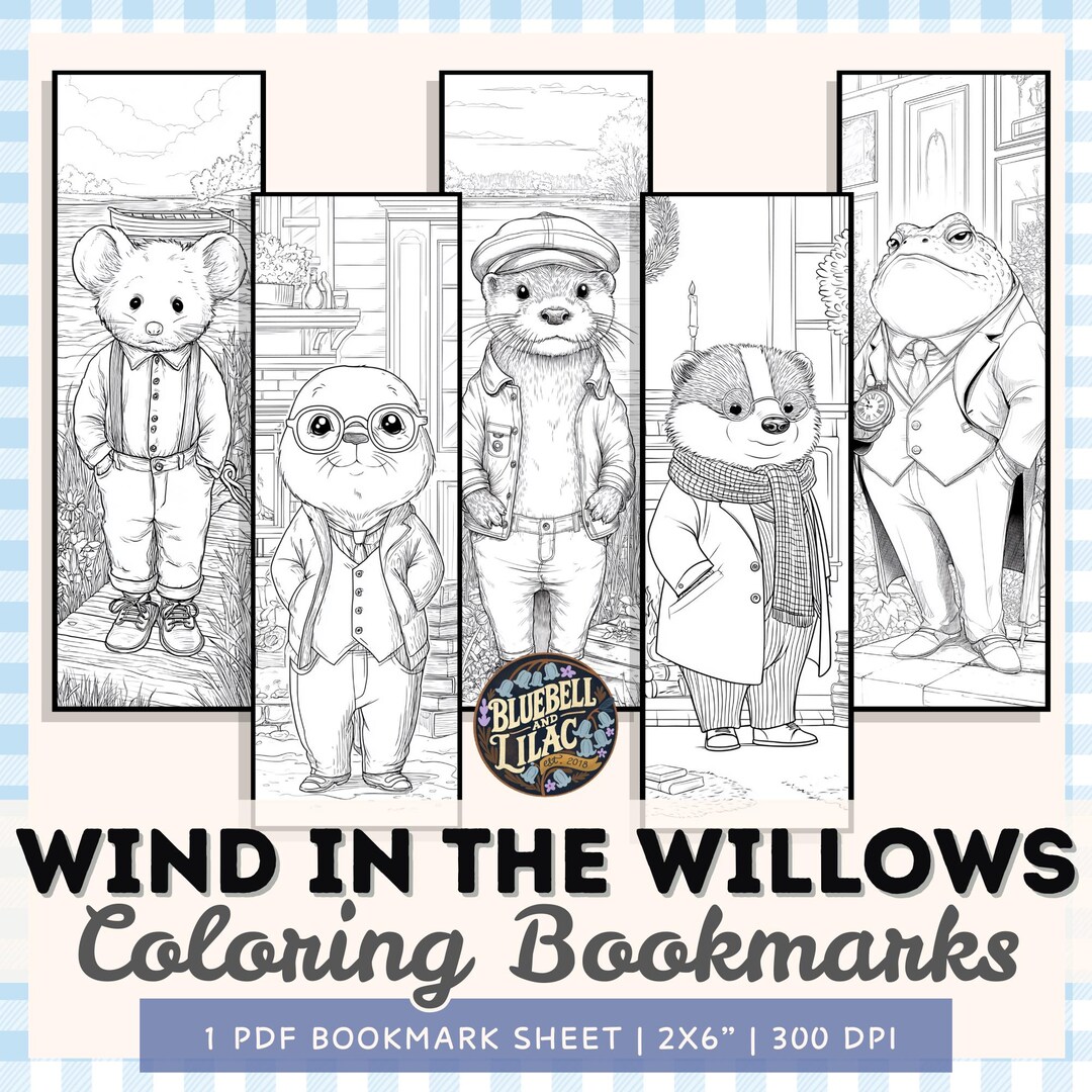 Wind in the Willows Coloring Page Bookmark - Kids Summer Craft - Adult ...