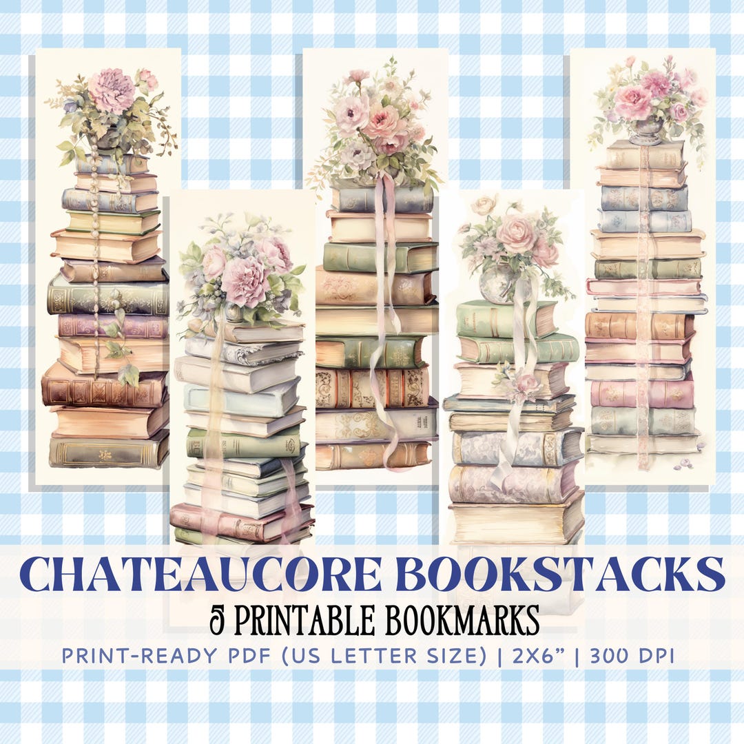 Chateaucore Bookmarks, Elegant Bookstack Art, Vintage French Country Bookmark Set - Etsy