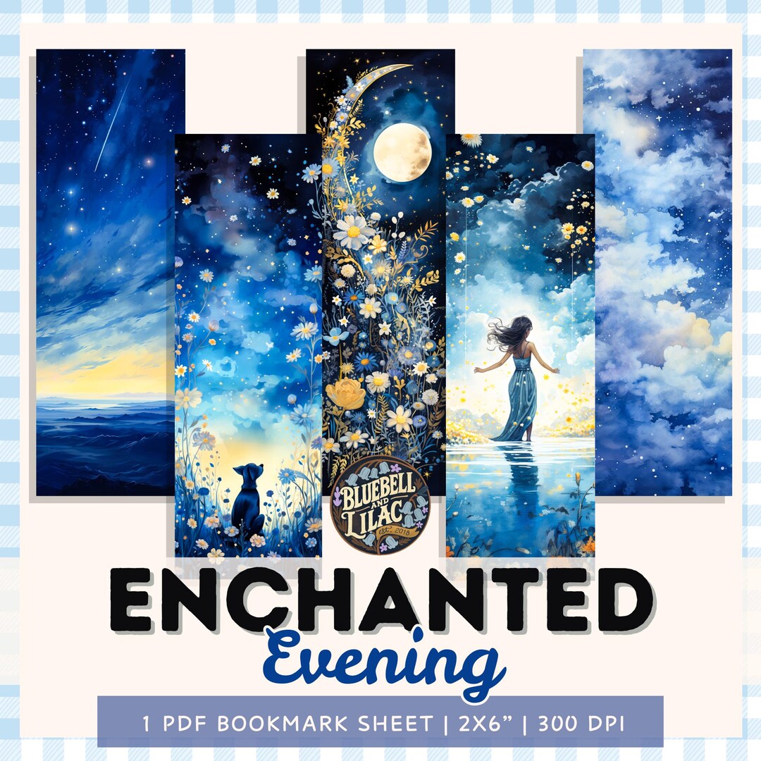 Enchanted Night Sky Bookmarks – Floral Moonlight Printable – Starry ...