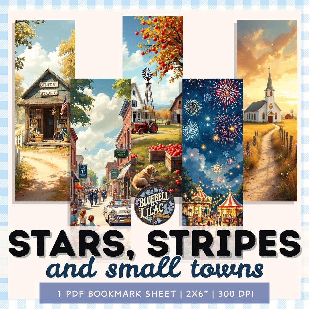 Americana Bookmarks – Vintage Small Town Charm – Fourth of July ...