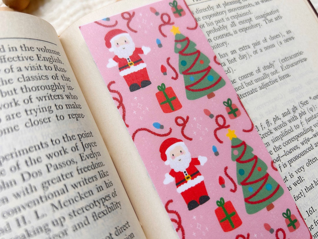 Christmas Bookmark, Santa, Christmas Tree Bookmark, Christmas Gift for ...