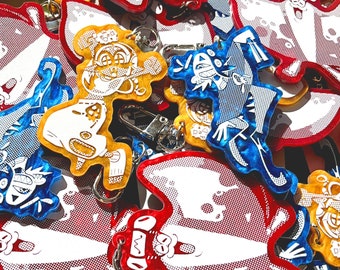 Splatoon Deep Cut and off the Hook Acrylic Charm Pixel Art Double Sided ...