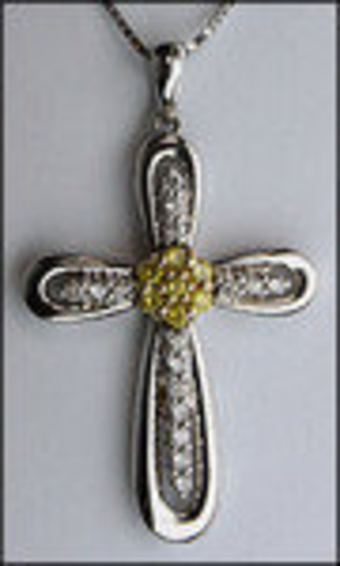 White and Yellow Diamond Cross, .64ct Diamond, 14kt - Etsy