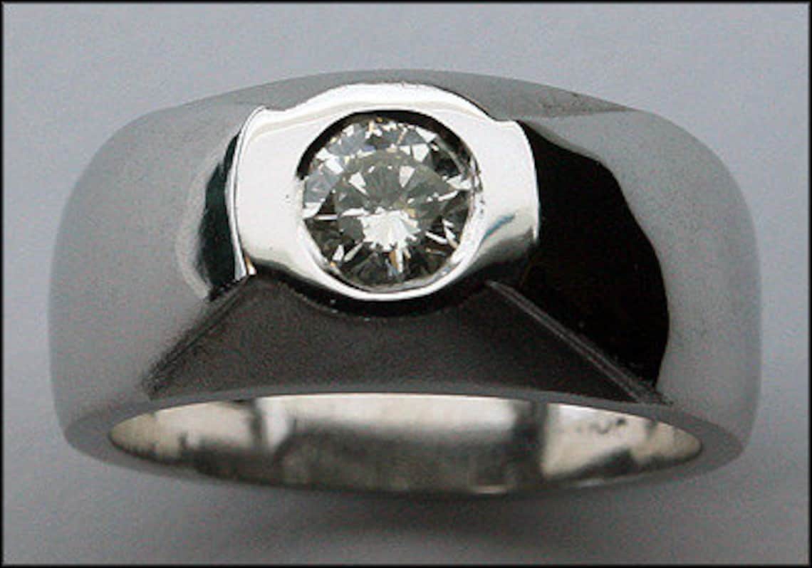Mens Diamond Solitaire Ring - 1/2ct Diamond - Etsy