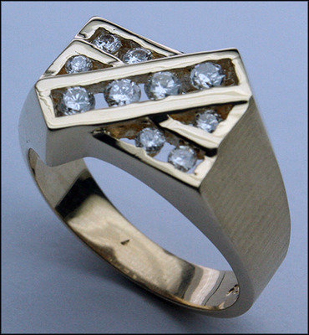 Men's Channel Set Diamond Ring - Etsy