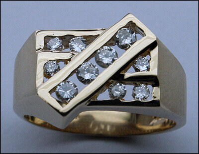 Men's Channel Set Diamond Ring - Etsy