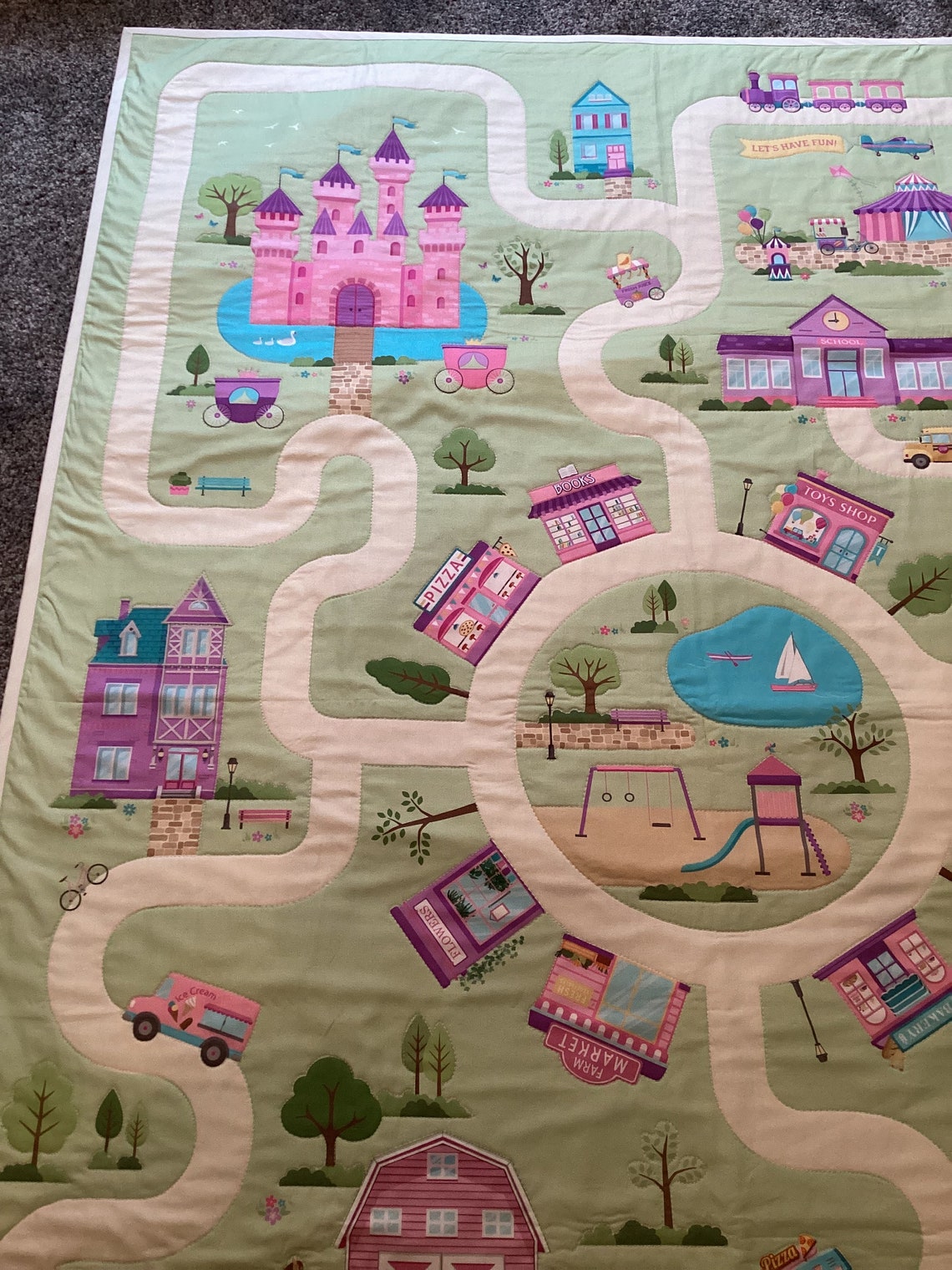 Princess Village Theme Play Mat*, Toddler Quilt*, Baby Girl Quilt ...