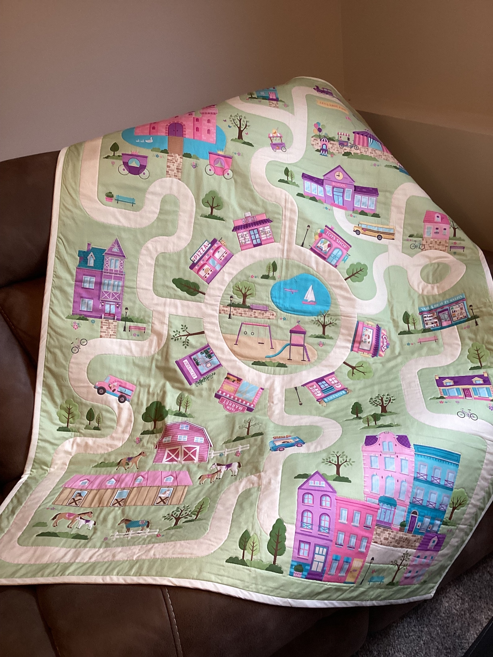 Princess Village Theme Play Mat*, Toddler Quilt*, Baby Girl Quilt ...