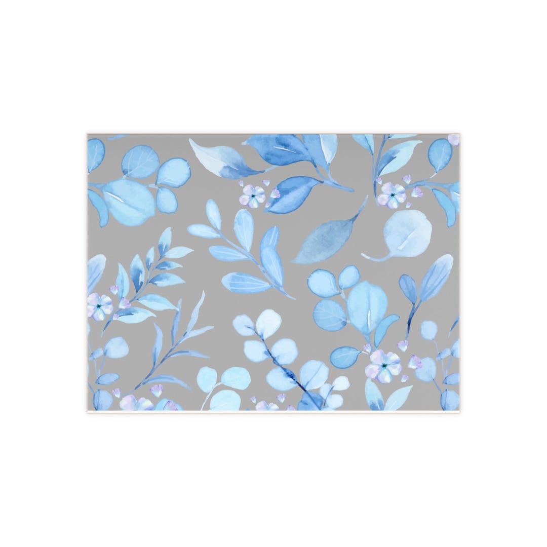 Watercolor Blue and Grey Floral Ceramic Photo Tile - Etsy
