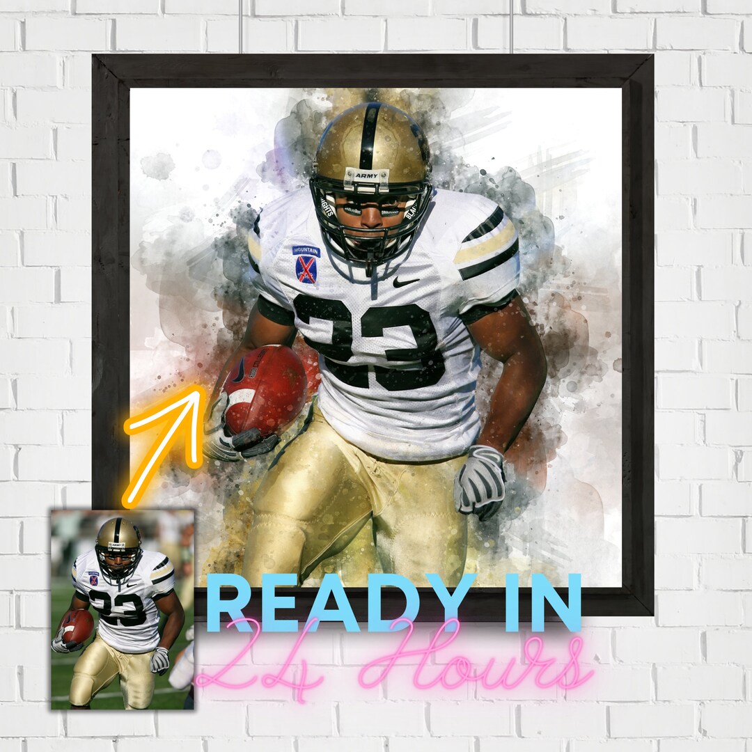 Custom Football Portrait Football Player Football Lover Gift Soccer ...