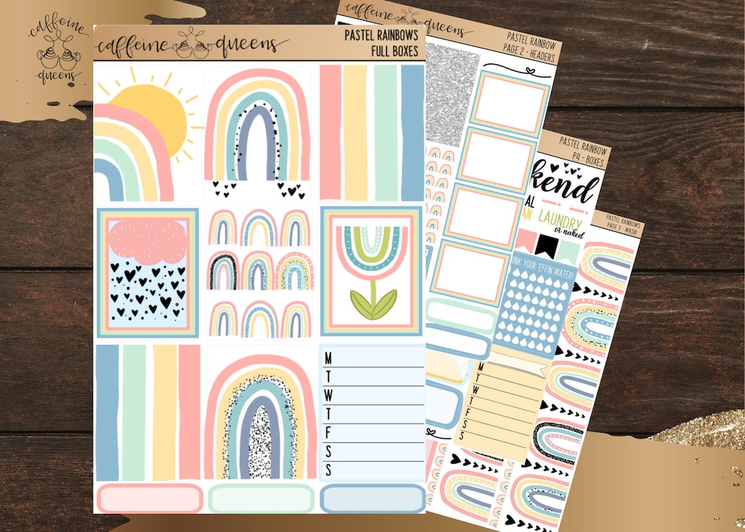 Pastel Rainbows Weekly Planning Kit - Etsy