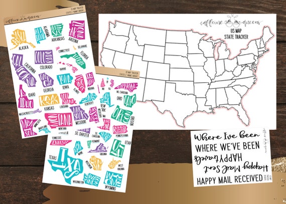 USA States Tracker Map Planner Stickers - Etsy