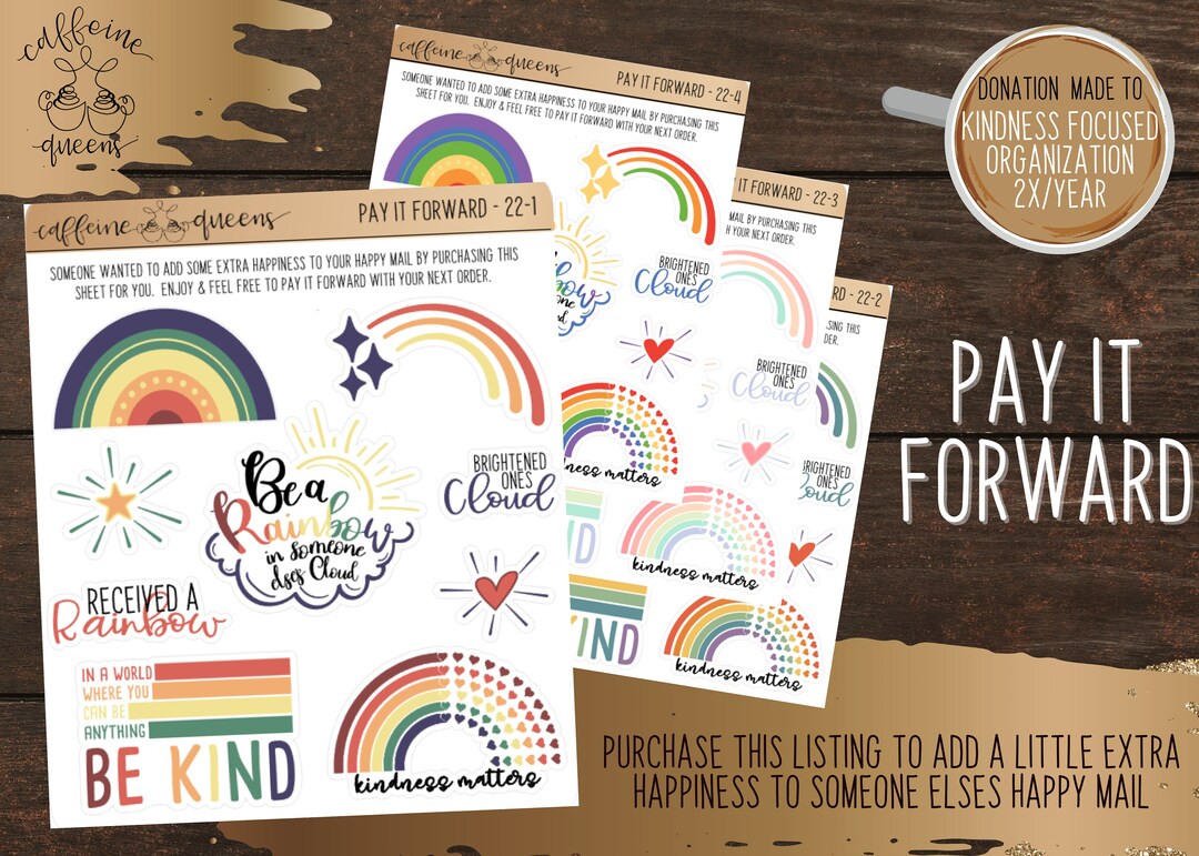 Pay It Forward Charity Kindness Sheet - Etsy