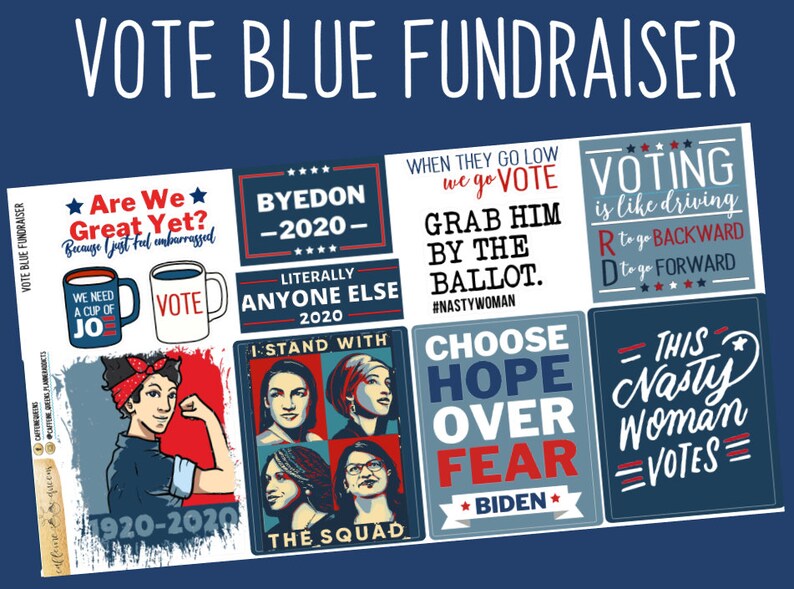 Vote Blue Fundraiser To Save Democracy Etsy