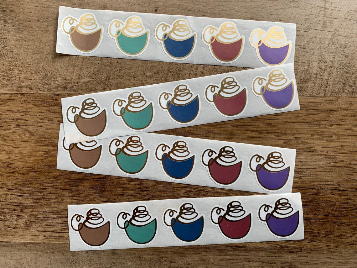 Foiled Coffee Cup Sticker Seals - Etsy