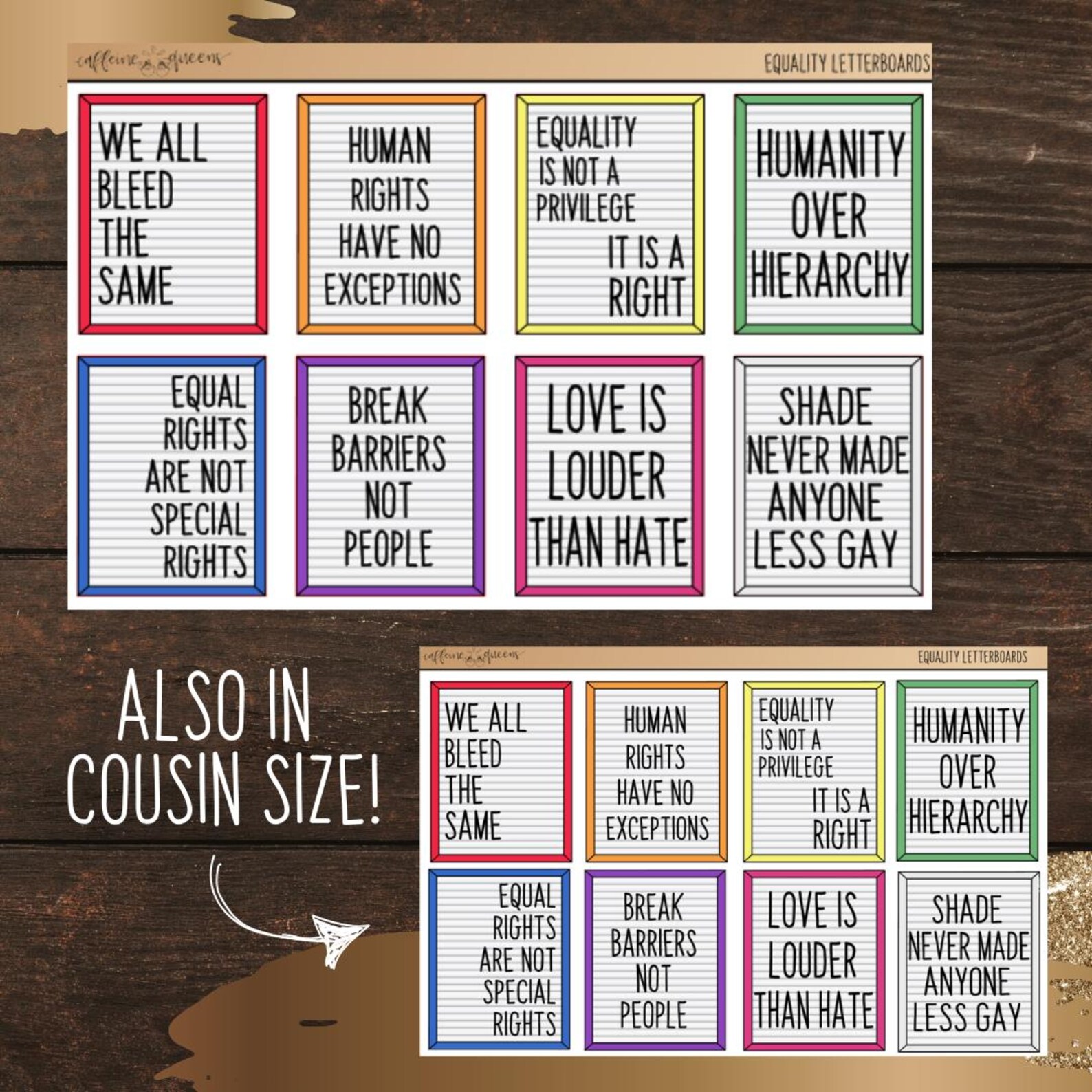 Resist Equality Letterboards | Planning Stickers - Etsy