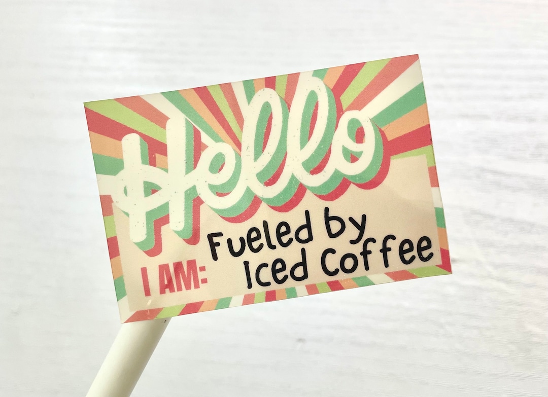 Hello Iced Coffee | Waterproof Vinyl Decal Stickers - Etsy