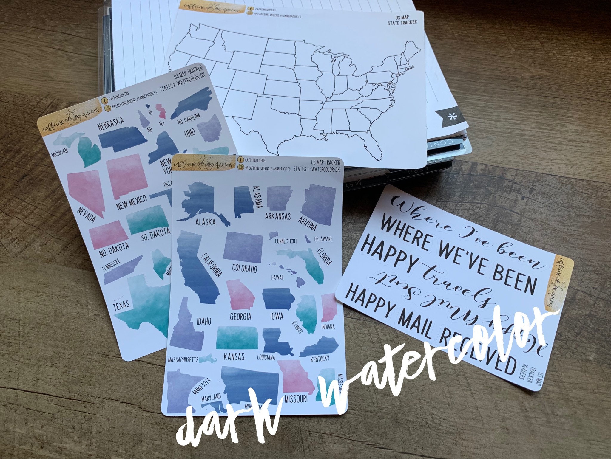 USA States Tracker Map Planner Stickers | Etsy