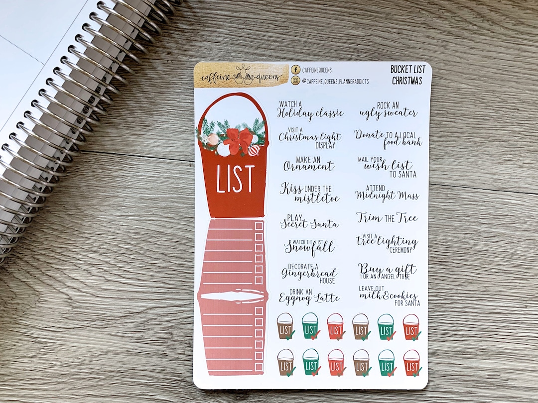 Holiday Bucket List | Planning Stickers - Etsy
