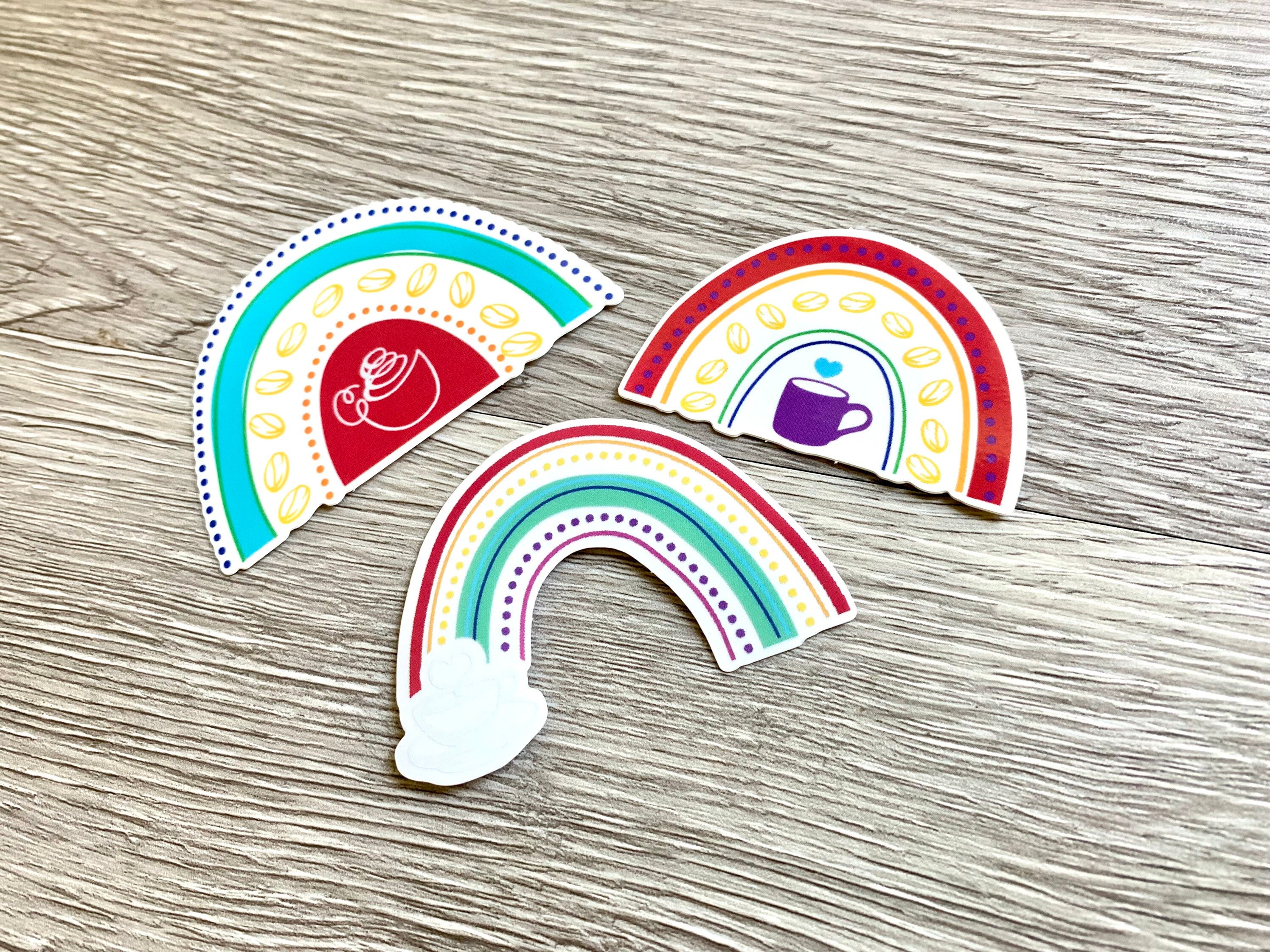 Coffee Rainbow Vinyl Sticker Set | Etsy
